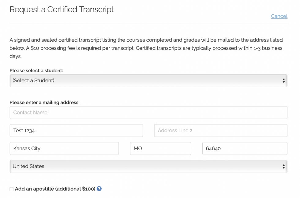 Tutorial – Requesting a Certified Transcript | Acellus Academy