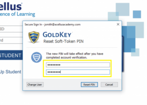 Tutorial – Resetting GoldKey PIN/password | Acellus Academy
